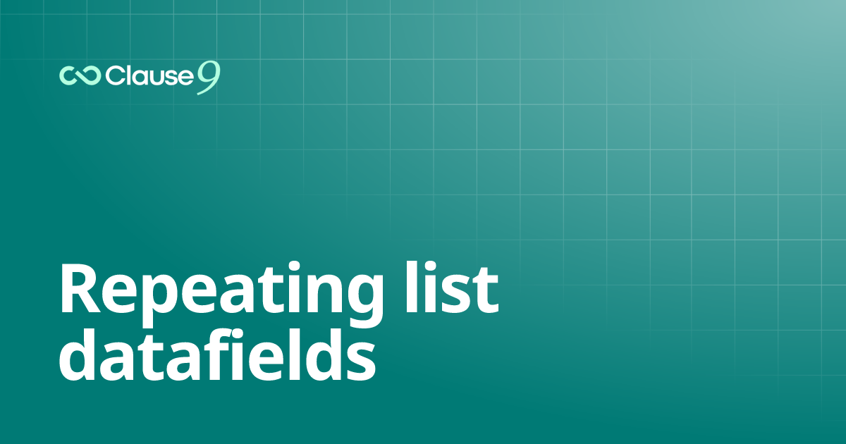 Repeating list datafields | Clause9