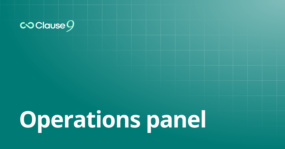 Operations Panel Clause9