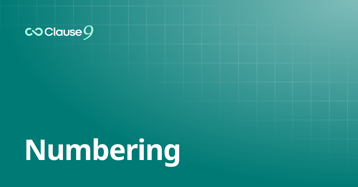 Numbering | Clause9