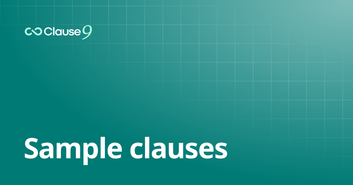 Sample clauses | Clause9