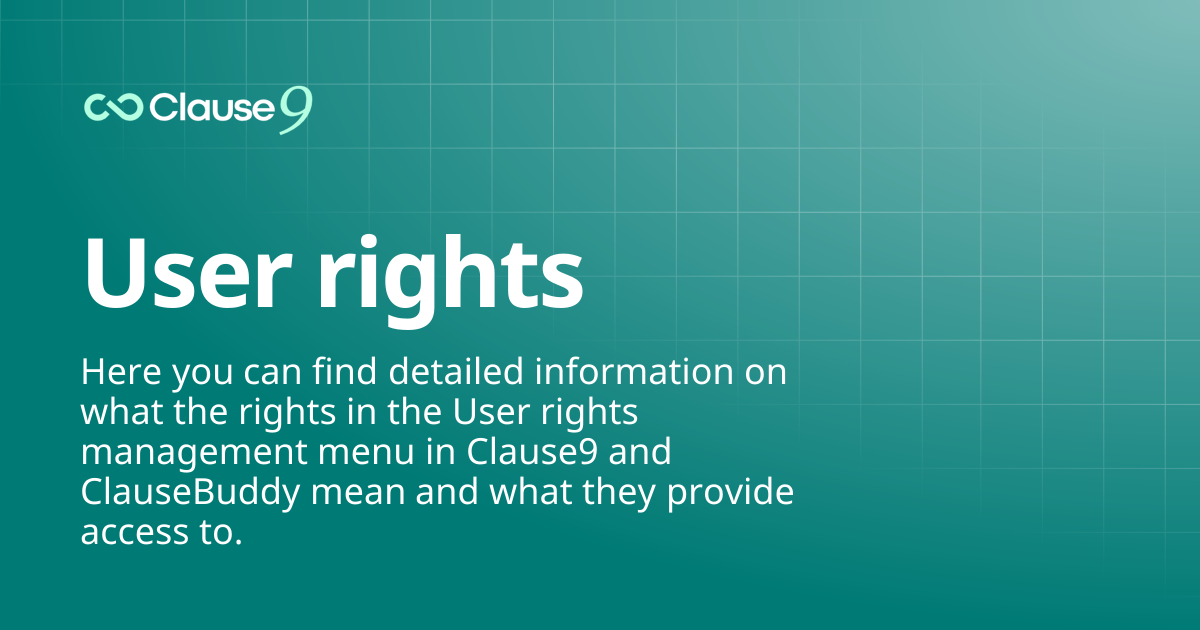 User rights | Clause9
