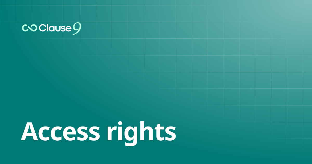 Access rights | Clause9