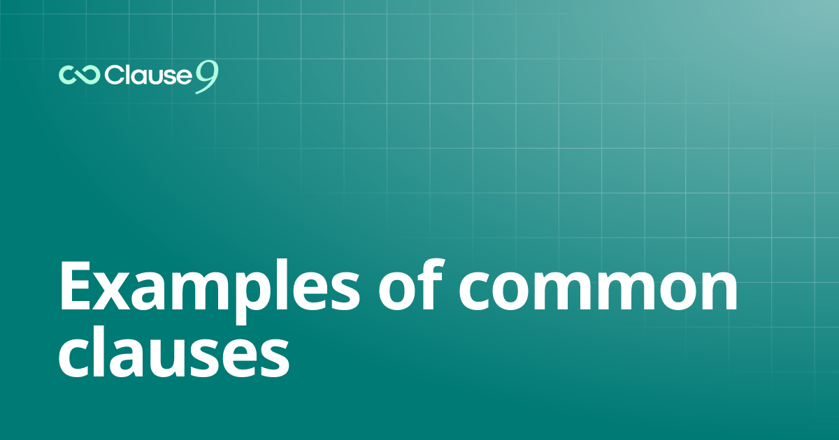 Examples of common clauses | Clause9